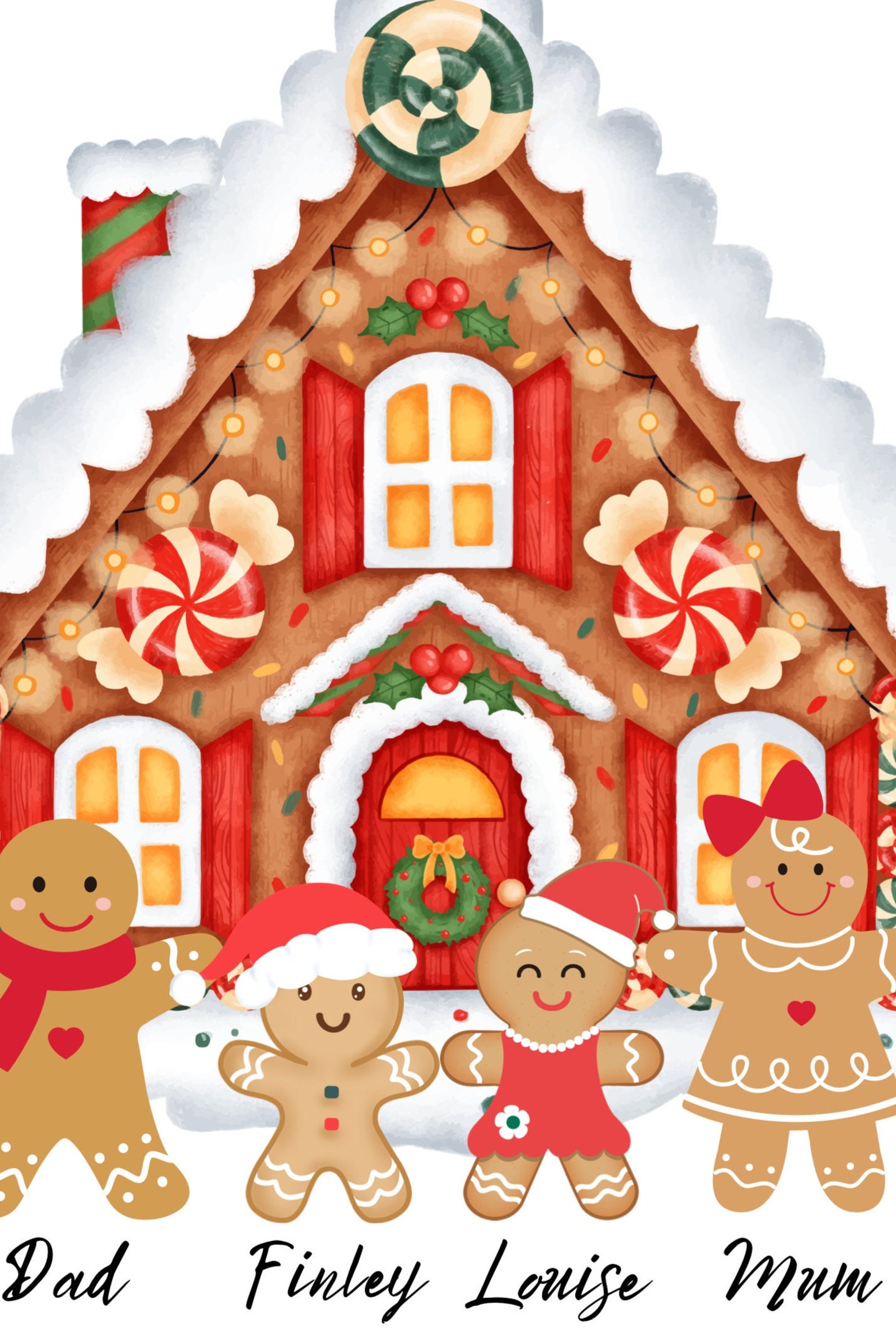 Gingerbread Family Print, Gingerbread Sign, Gingerbread Wall Art ...