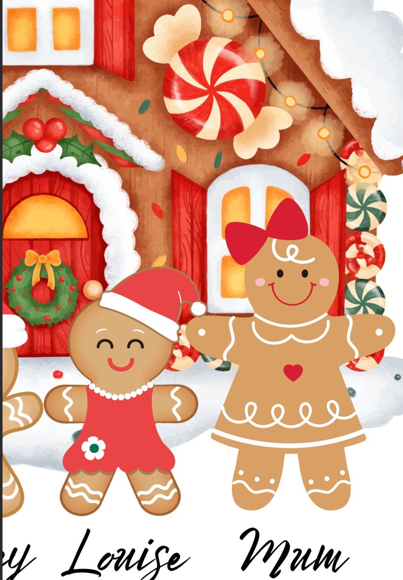 Gingerbread Family Print, Gingerbread Sign, Gingerbread Wall Art ...