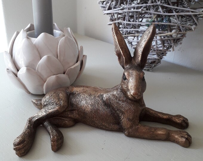 Hare Bronze Effect Statue Hare Gift Keepsake Present - Etsy