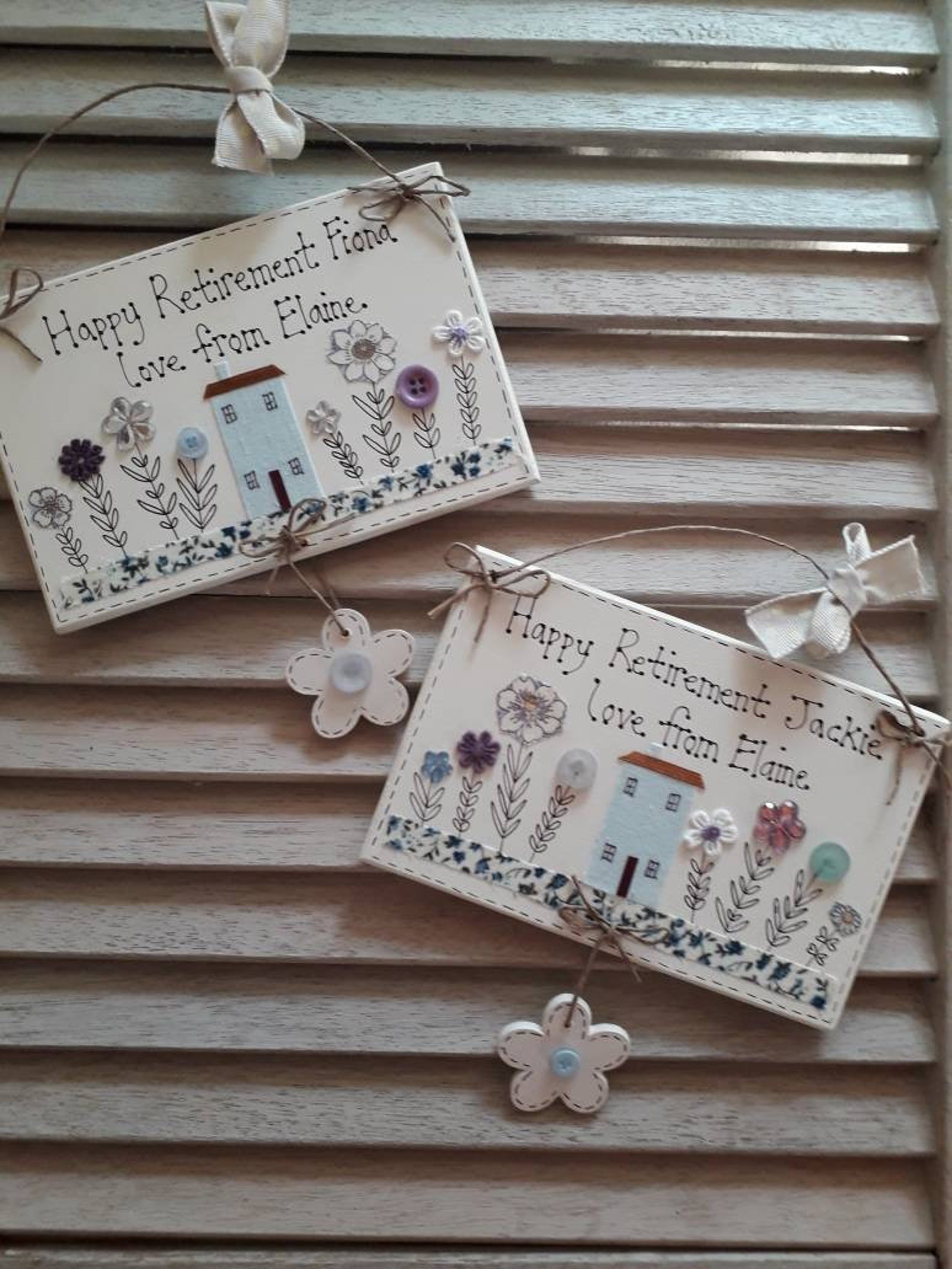 HAPPY RETIREMENT, Personalised Leaving Present Plaque, Handmade Wooden ...