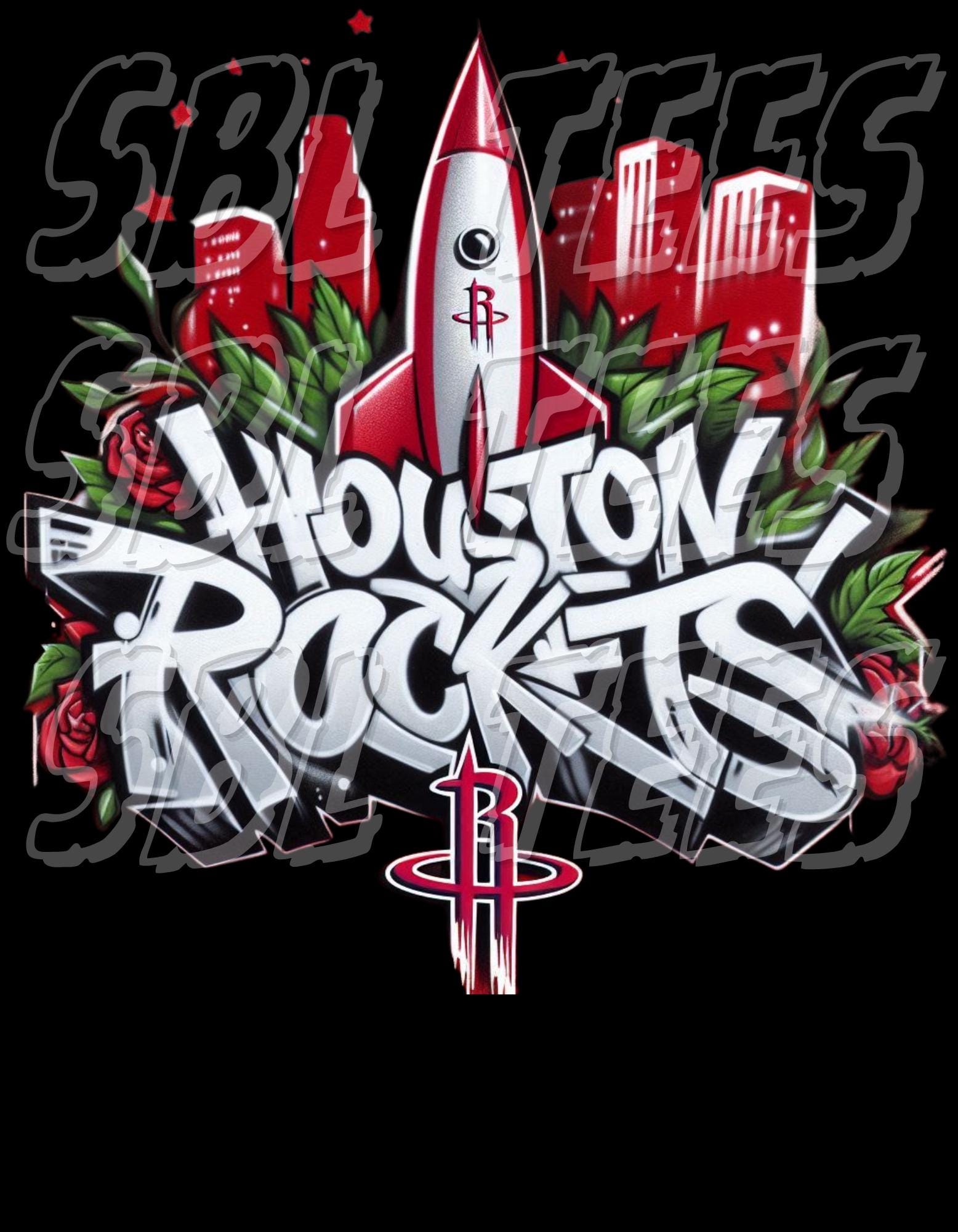 Houston Rockets Rose Graffiti - Etsy
