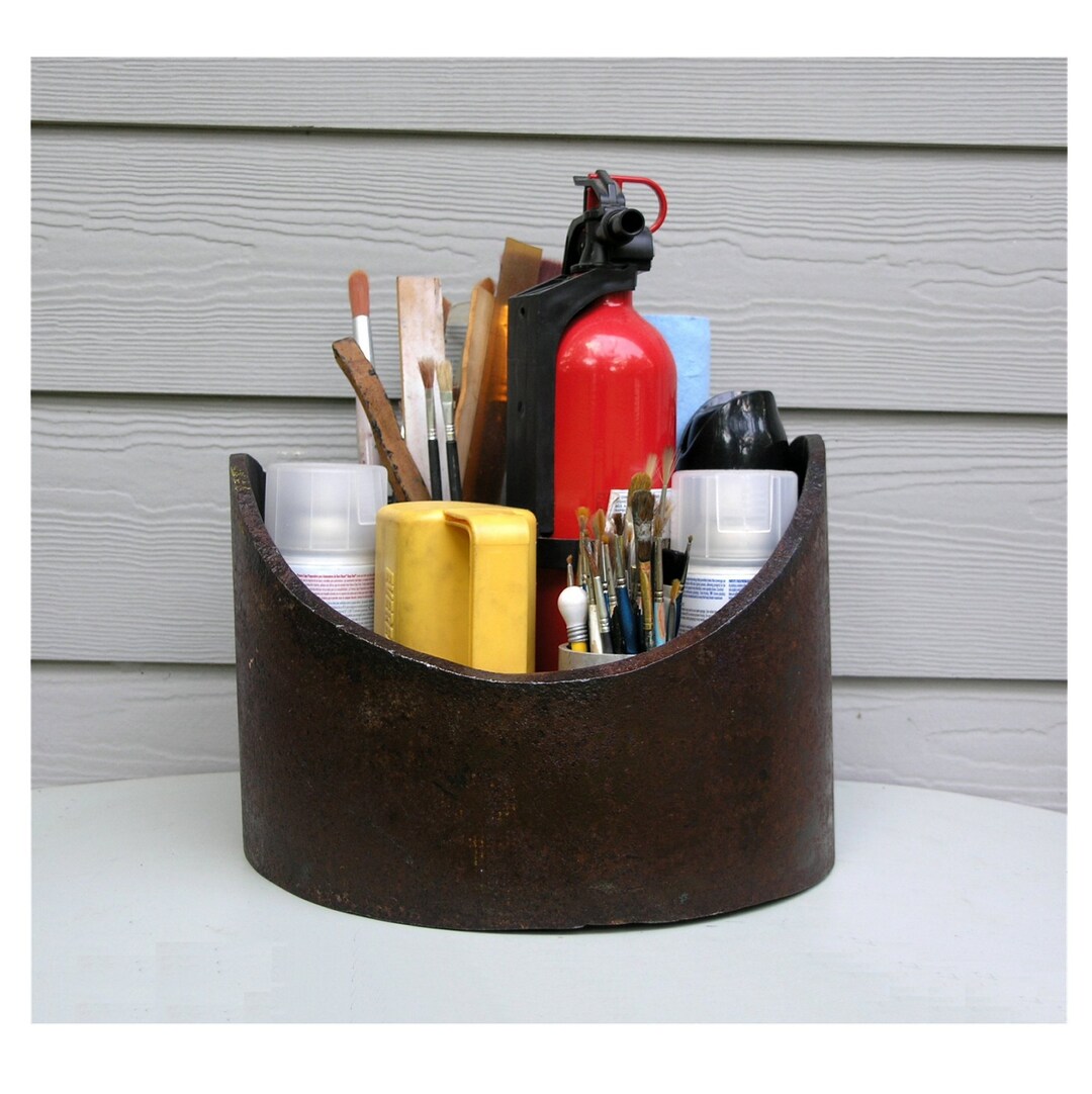 Industrial Bin Metal Organizer Table Centerpiece Large Iron - Etsy