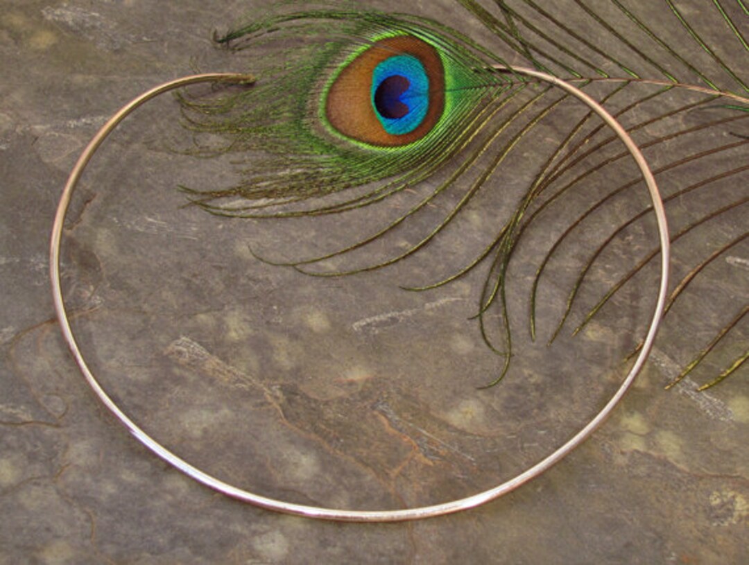 Neck Ring ~ Sterling Silver Torque ~ Choker Necklace ~ Round Neck Wire ...