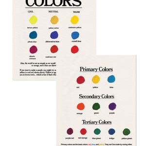 Color Theory Poster Set -- Digital Download, Art Class Poster ...