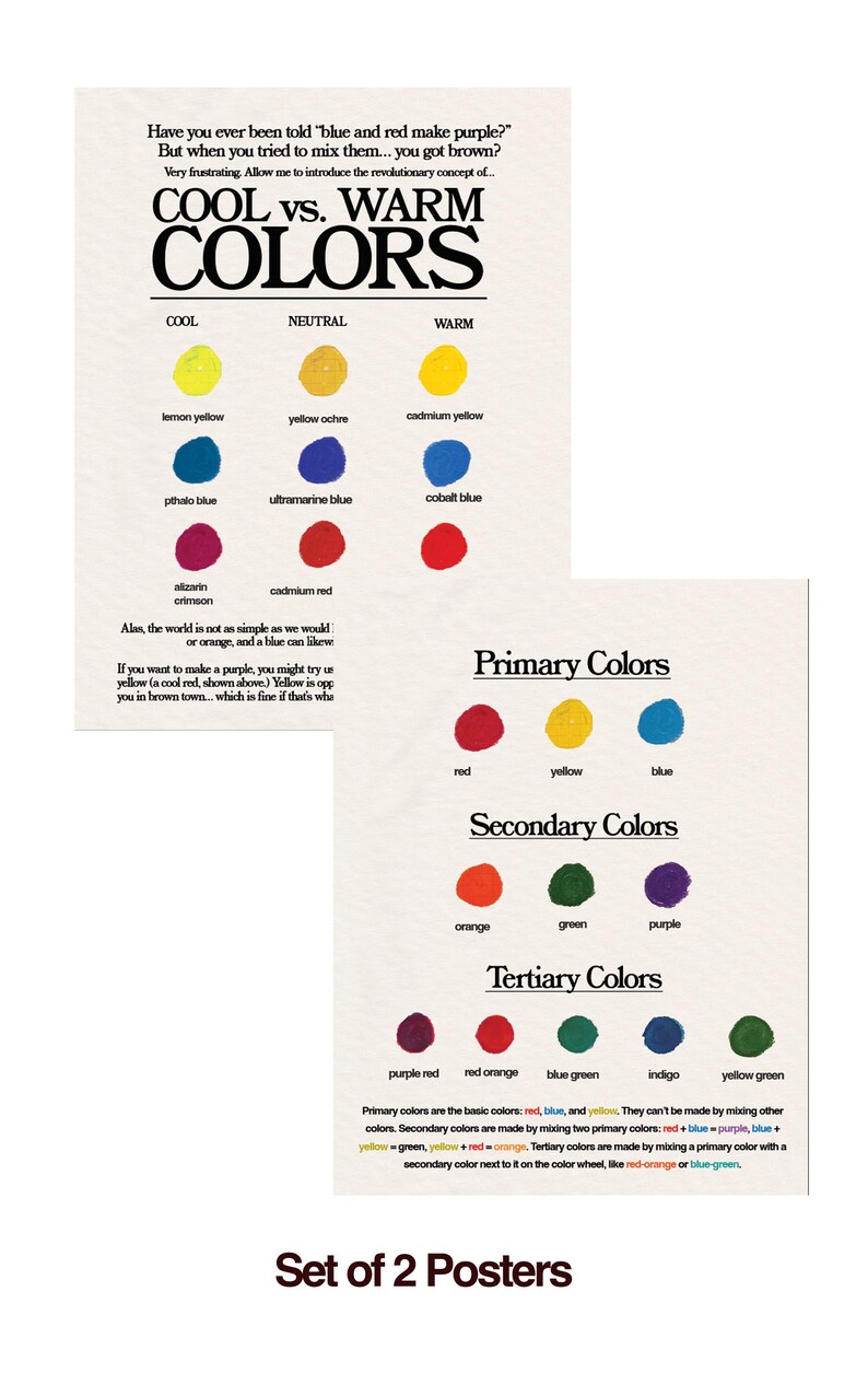 Color Theory Poster Set -- Digital Download, Art Class Poster ...