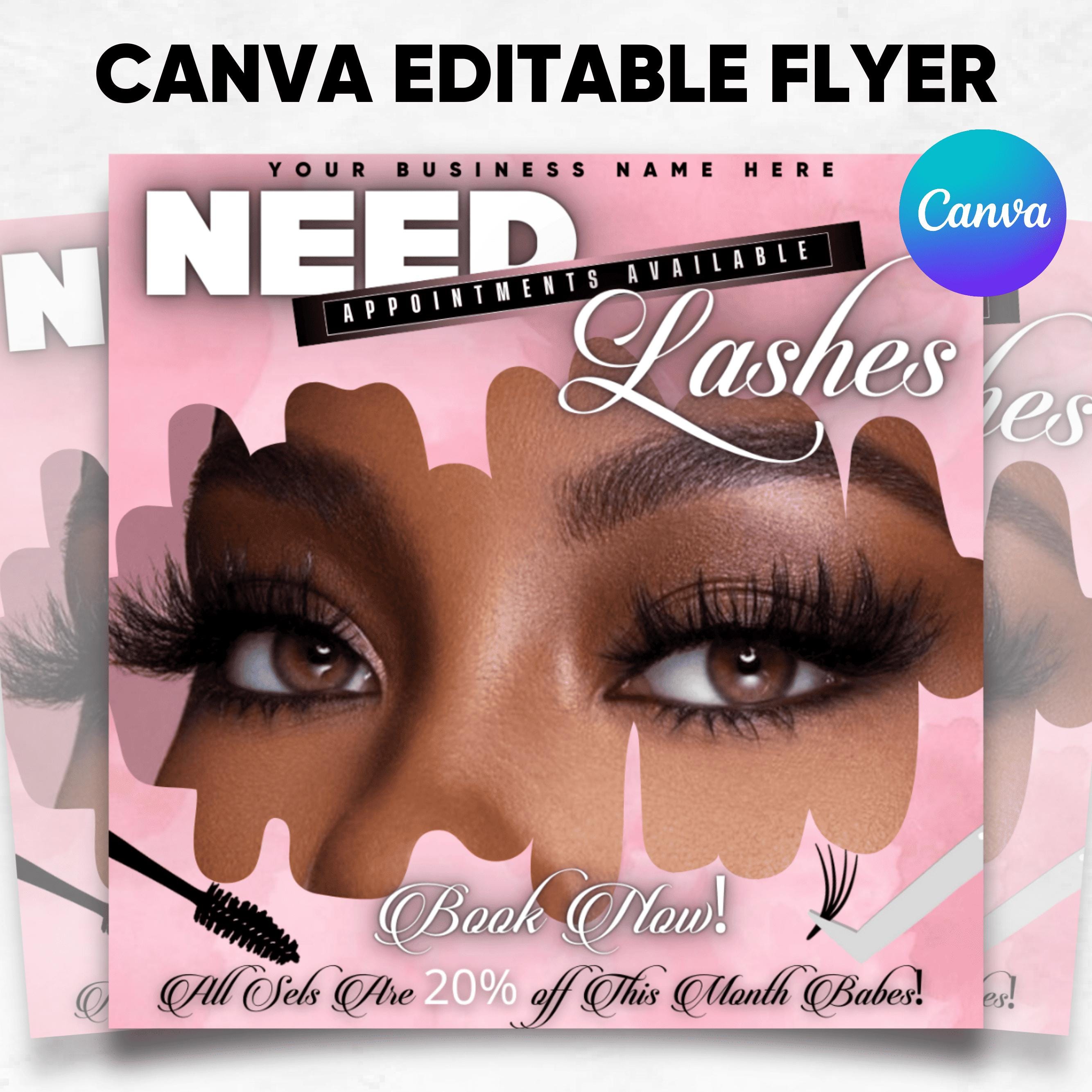 March Lash Extension Flyer, Editable Lash Promo Template, Customizable ...