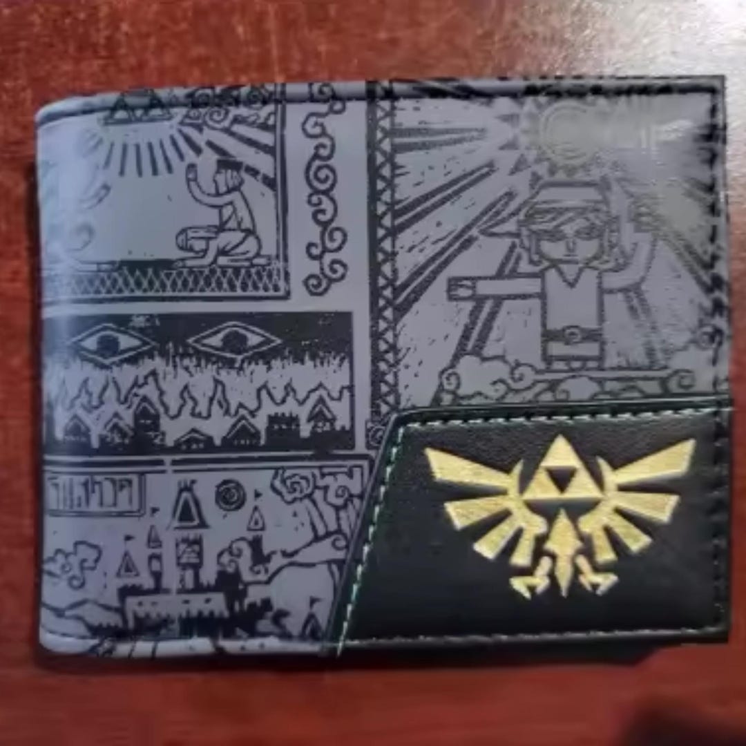 Game Wallets Zelda Triforce Wing Ancient Pictures Bifold Wallet Mens ...