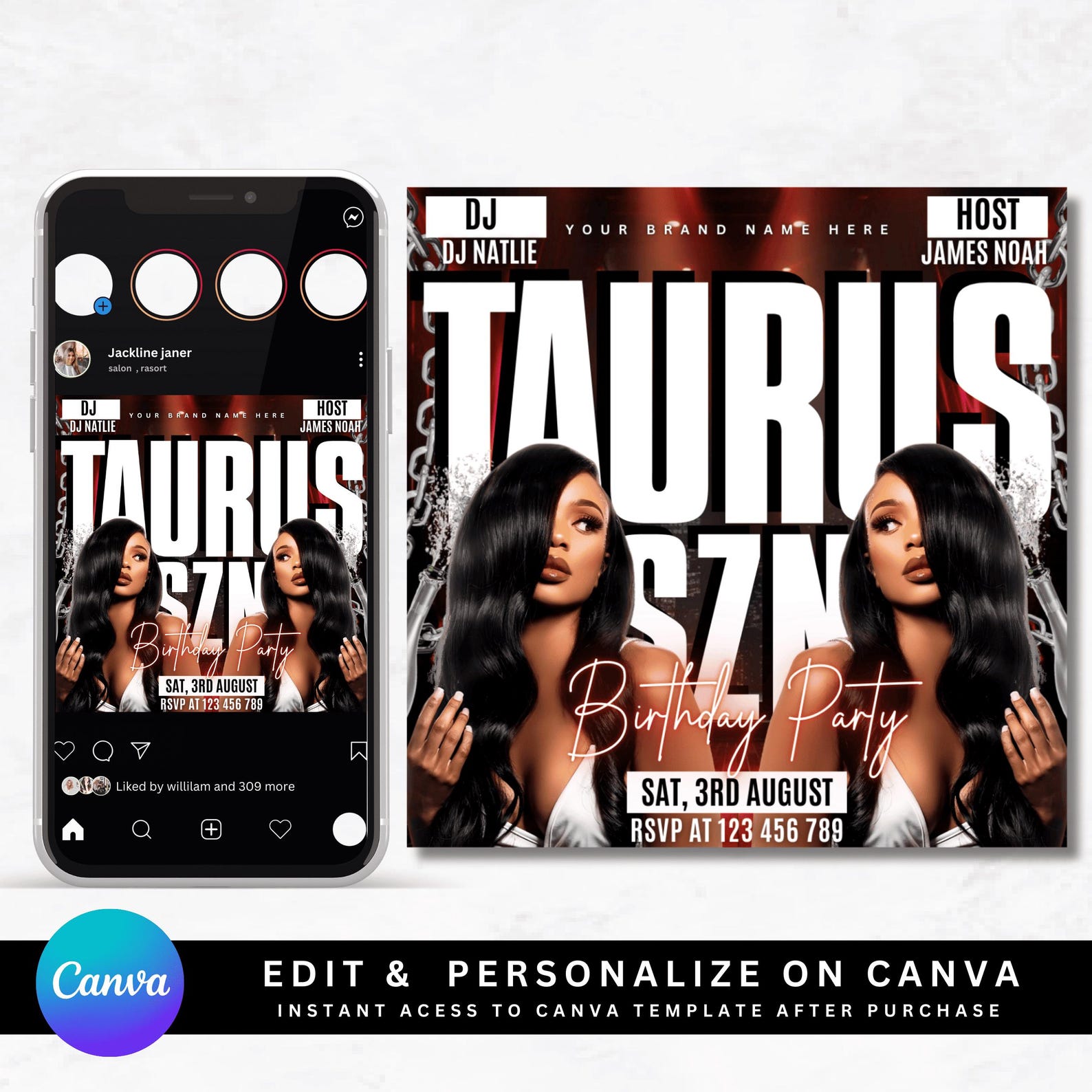 Taurus Birthday Flyer, Birthday Girl, Happy Birthday Flyer, Taurus ...