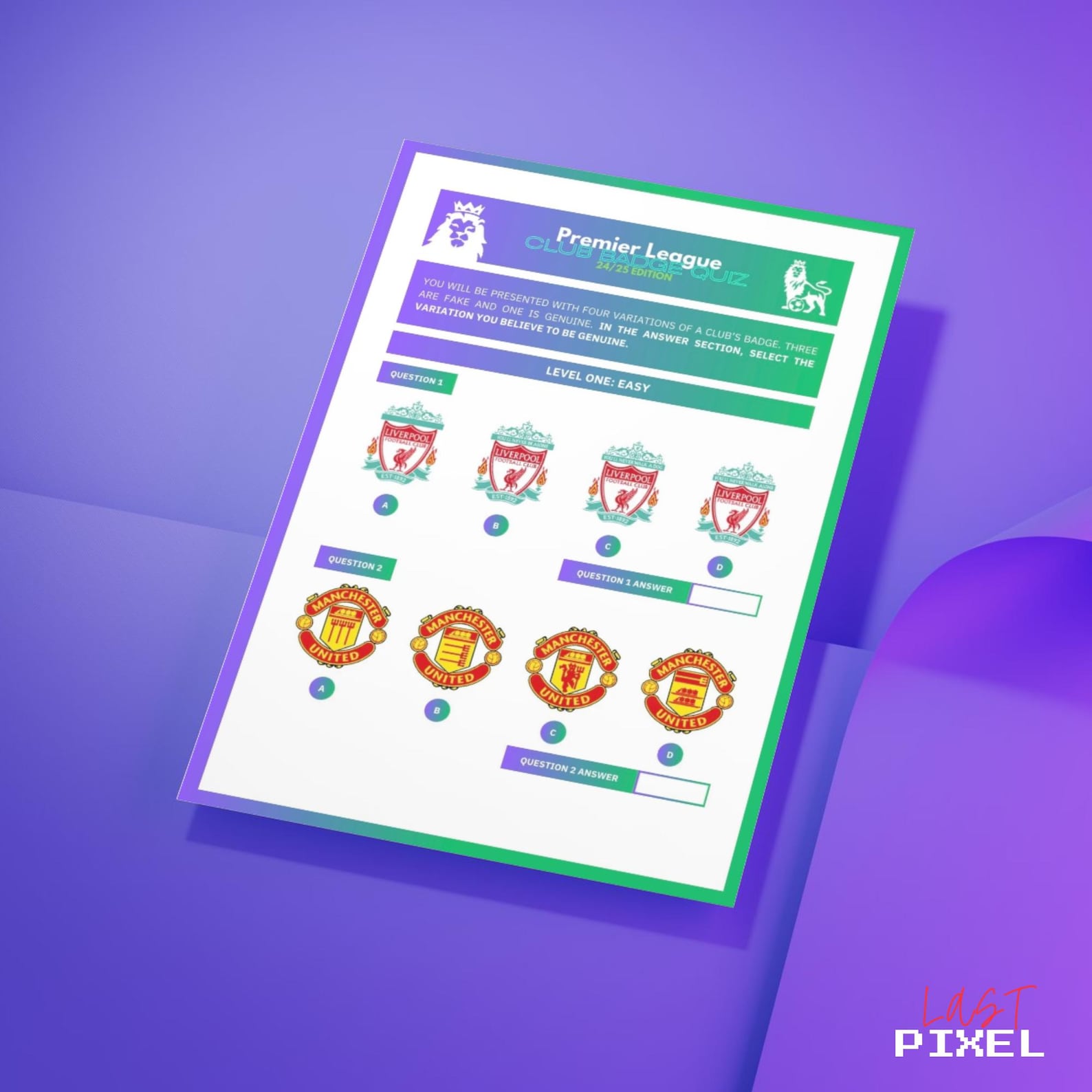 Premier League Club Badge 24/25 Quiz | Football Quiz | Printable ...