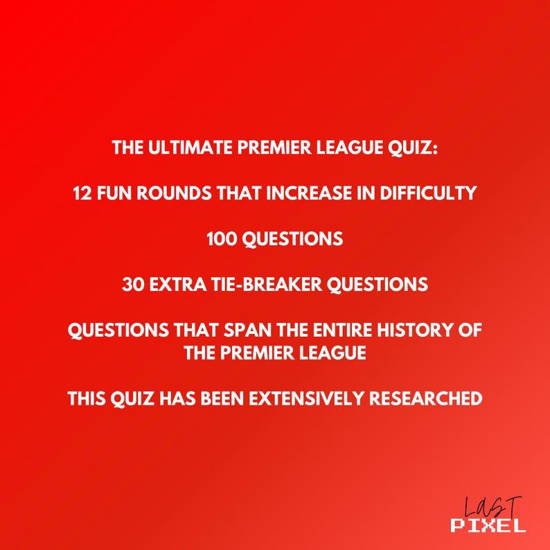 Premier League Quiz Bundle | Football Quiz | Printable Football Quiz ...