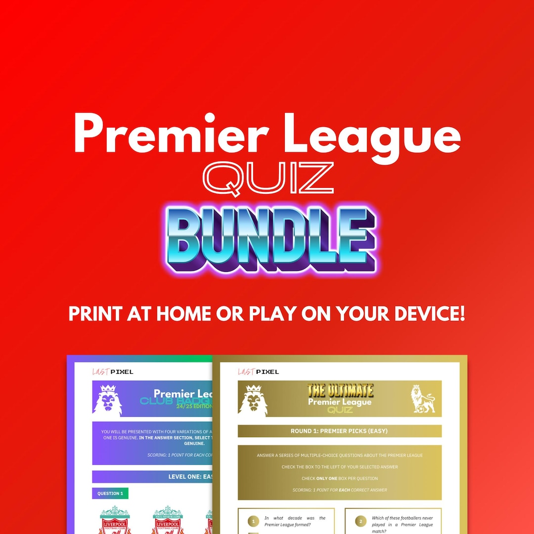 Premier League Quiz Bundle | Football Quiz | Printable Football Quiz ...