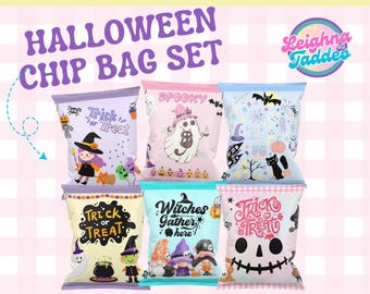 Editable Halloween Chip Bag Trick or Treat Chip Bag Label Halloween ...