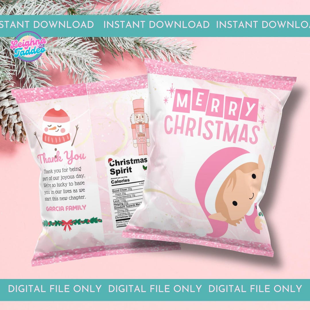 EDITABLE Christmas Chip Bag Wrapper Template. North Pole Santa Office ... EDITABLE Christmas Chip Bag Wrapper Template. North Pole Santa Office ...