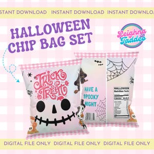 Editable Halloween Chip Bag SET Trick or Treat Chip Bag Label Halloween ...
