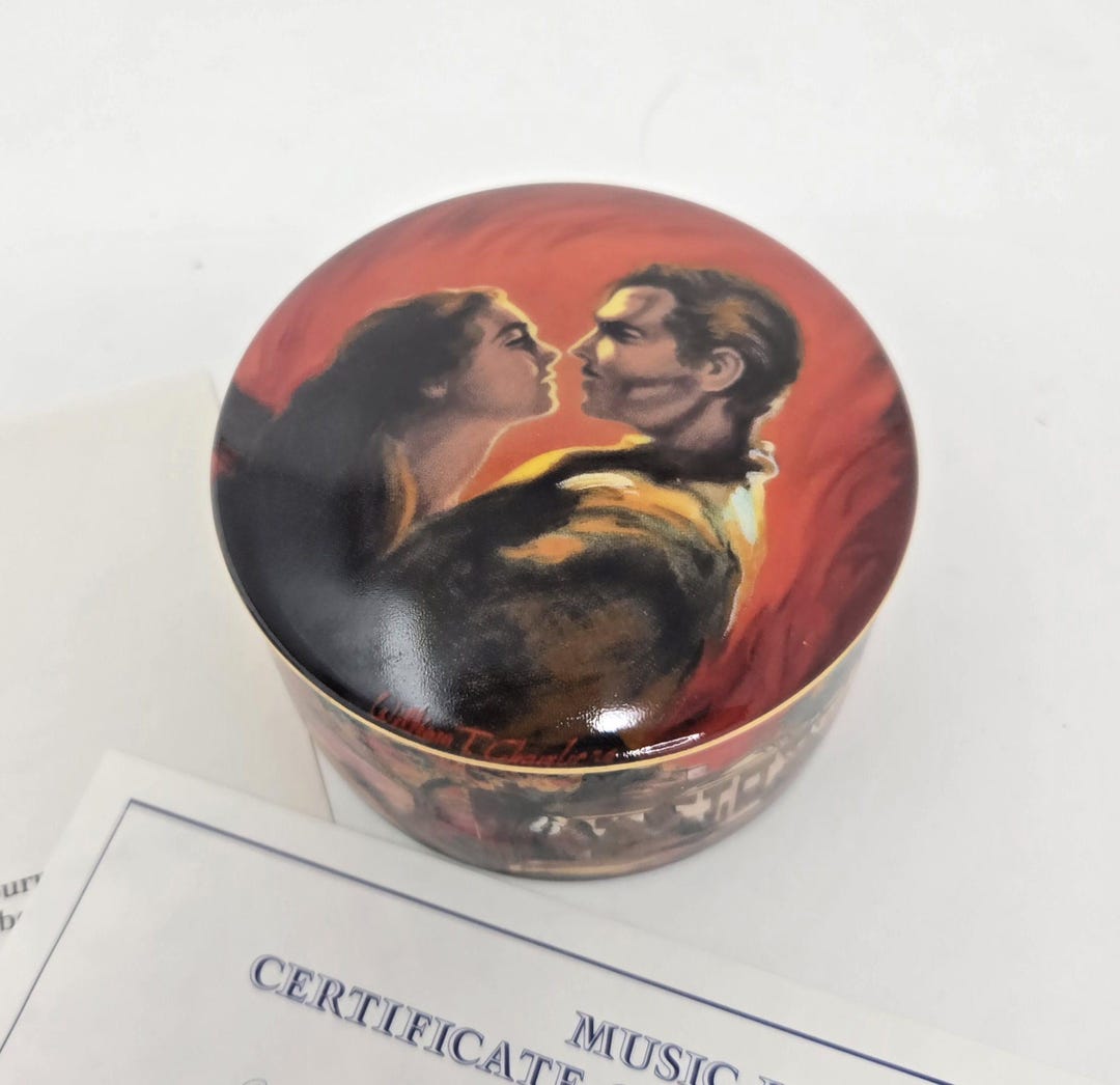 1991 Gone With the Wind"the Burning of Atlanta" Ceramic Music Box ...