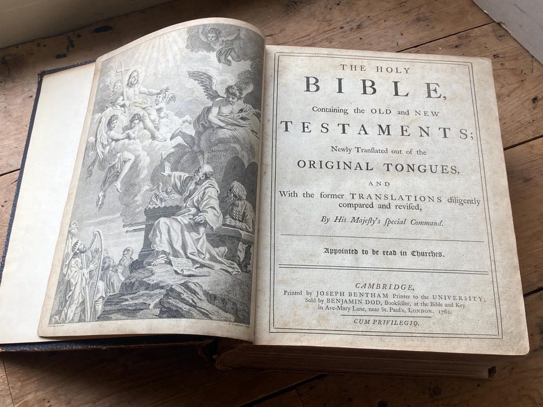 Joseph Bentham ‘holy Bible’ Old and New Testament 1762 - Etsy