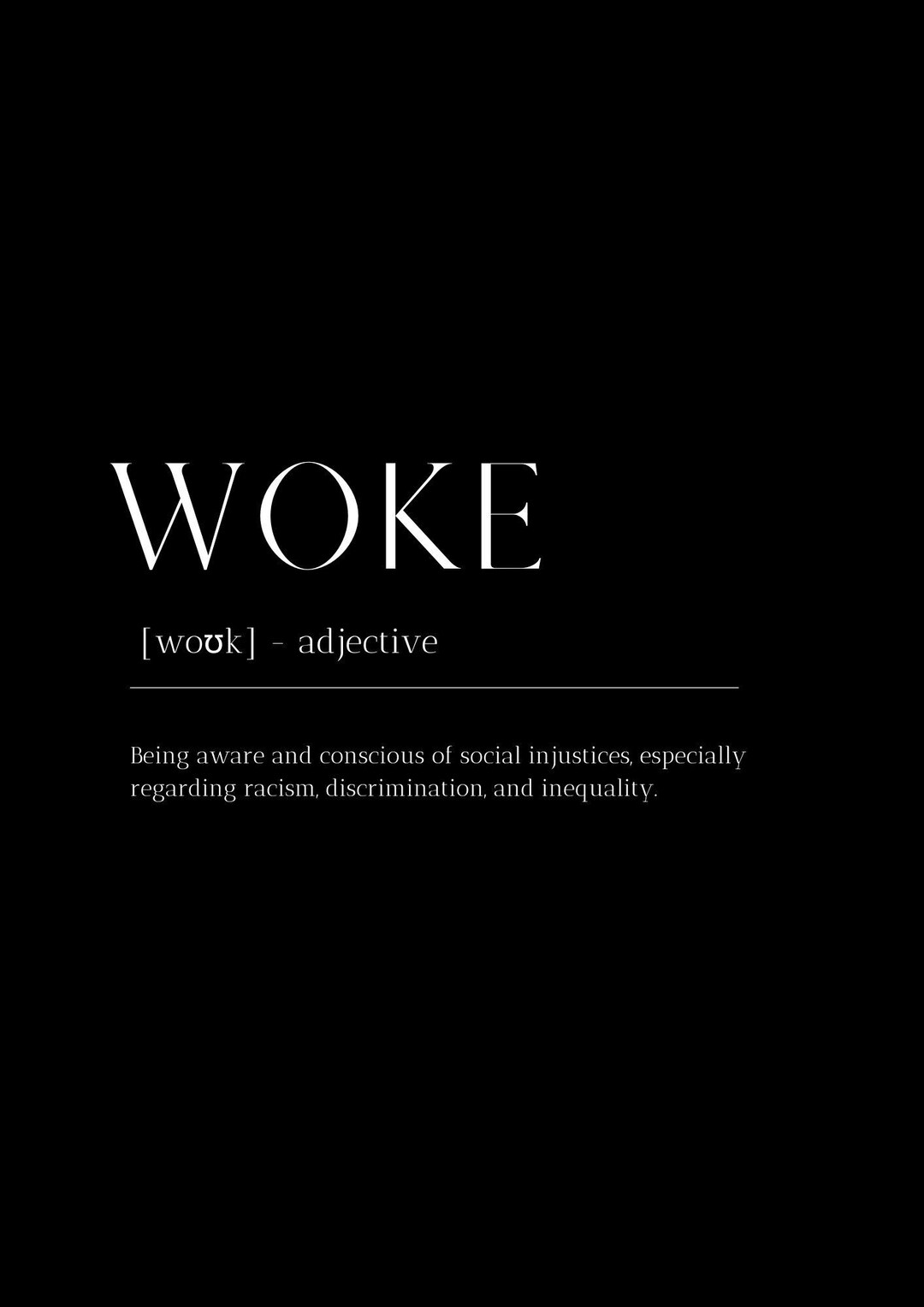 Definition Poster: "woke" | Printable | Posters | Digital Printing ...