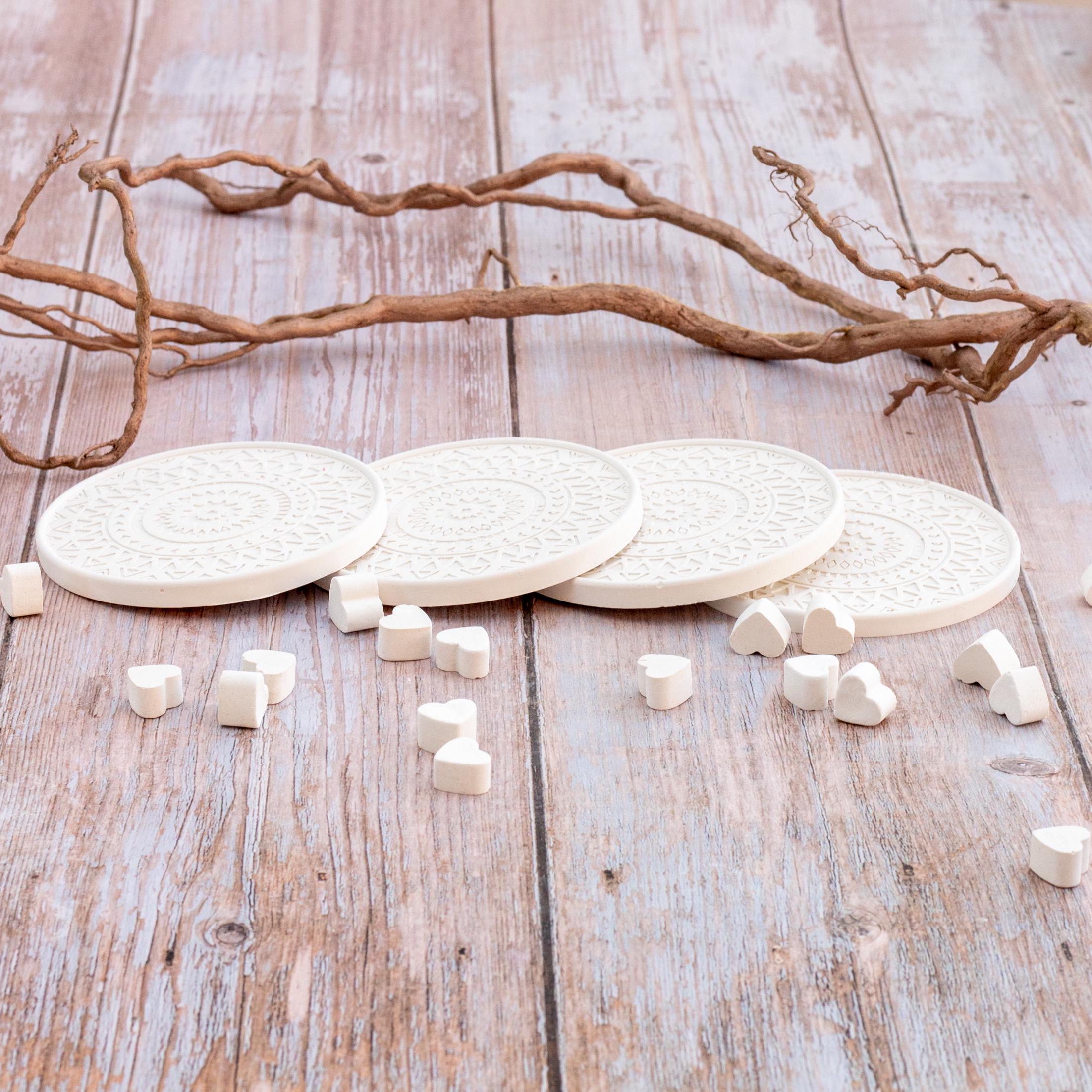 Handcrafted Gypsum Coaster With Mandala Design Ideal for Aromatherapy ...