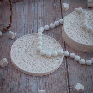 Handcrafted Gypsum Coaster With Mandala Design – Ideal for Aromatherapy ...