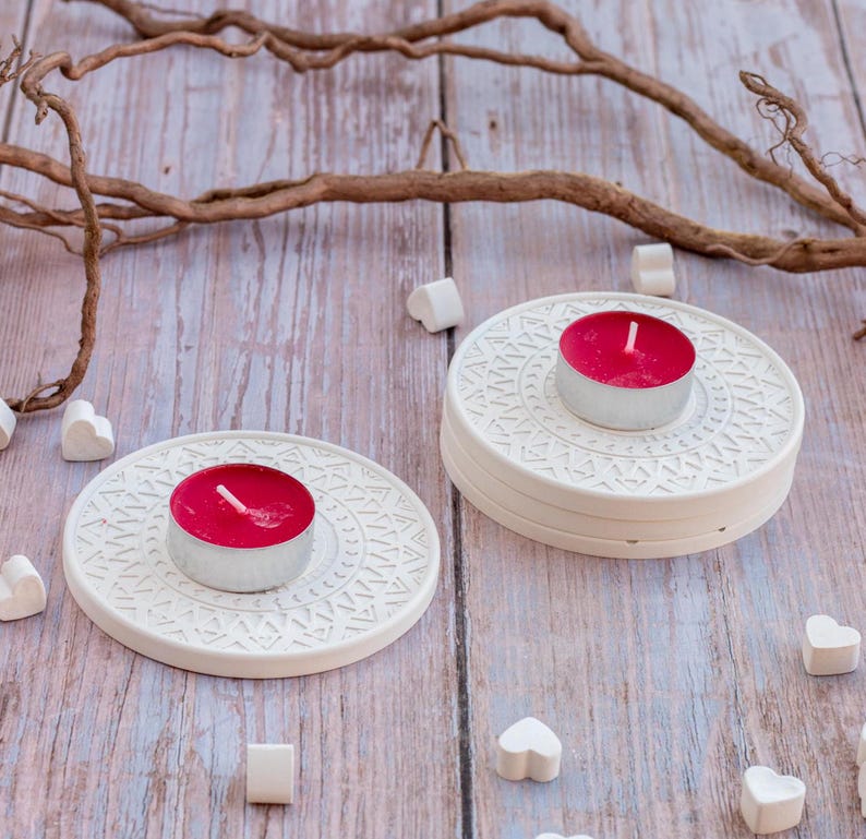 Handcrafted Gypsum Coaster With Mandala Design – Ideal for Aromatherapy ...