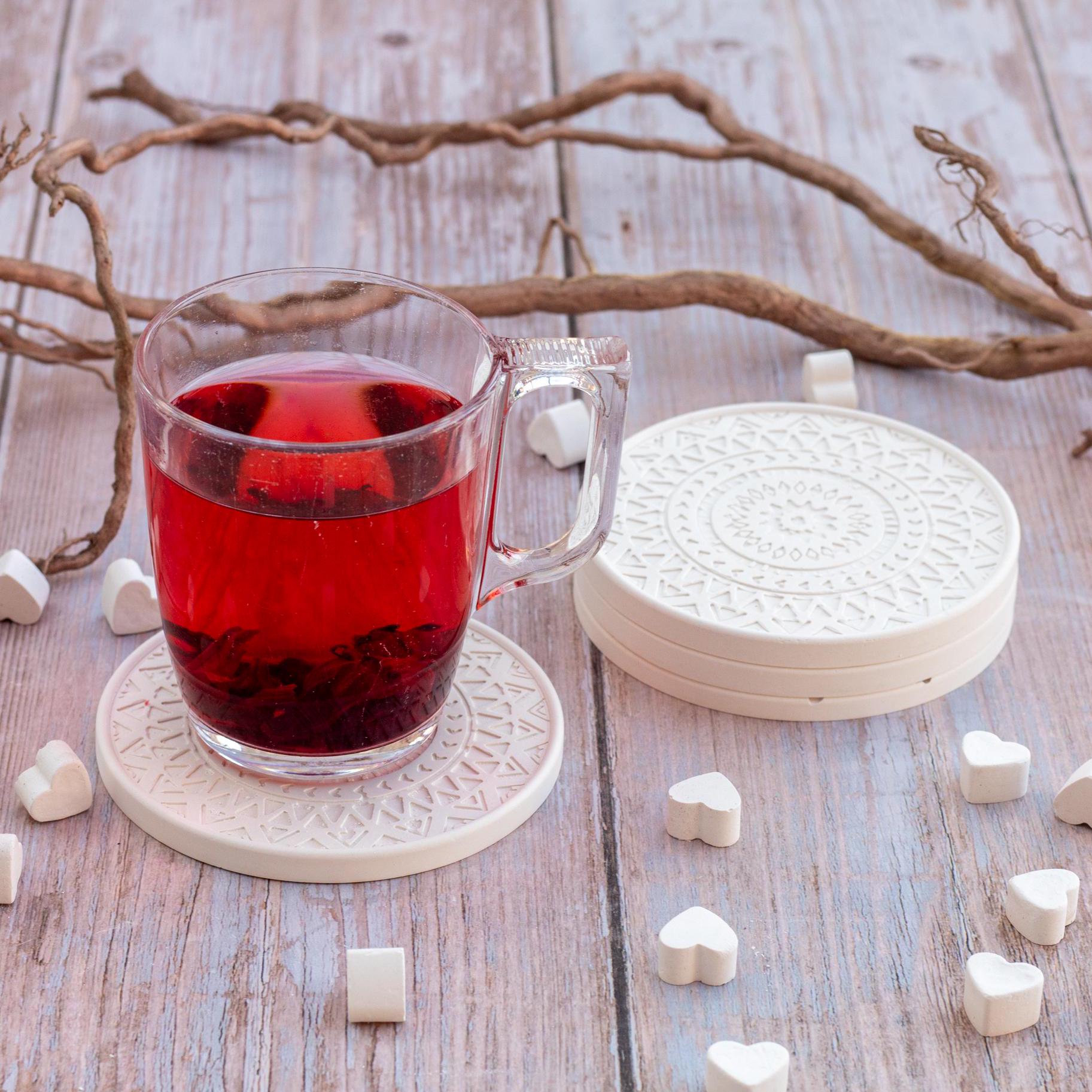 Handcrafted Gypsum Coaster With Mandala Design Ideal for Aromatherapy ...