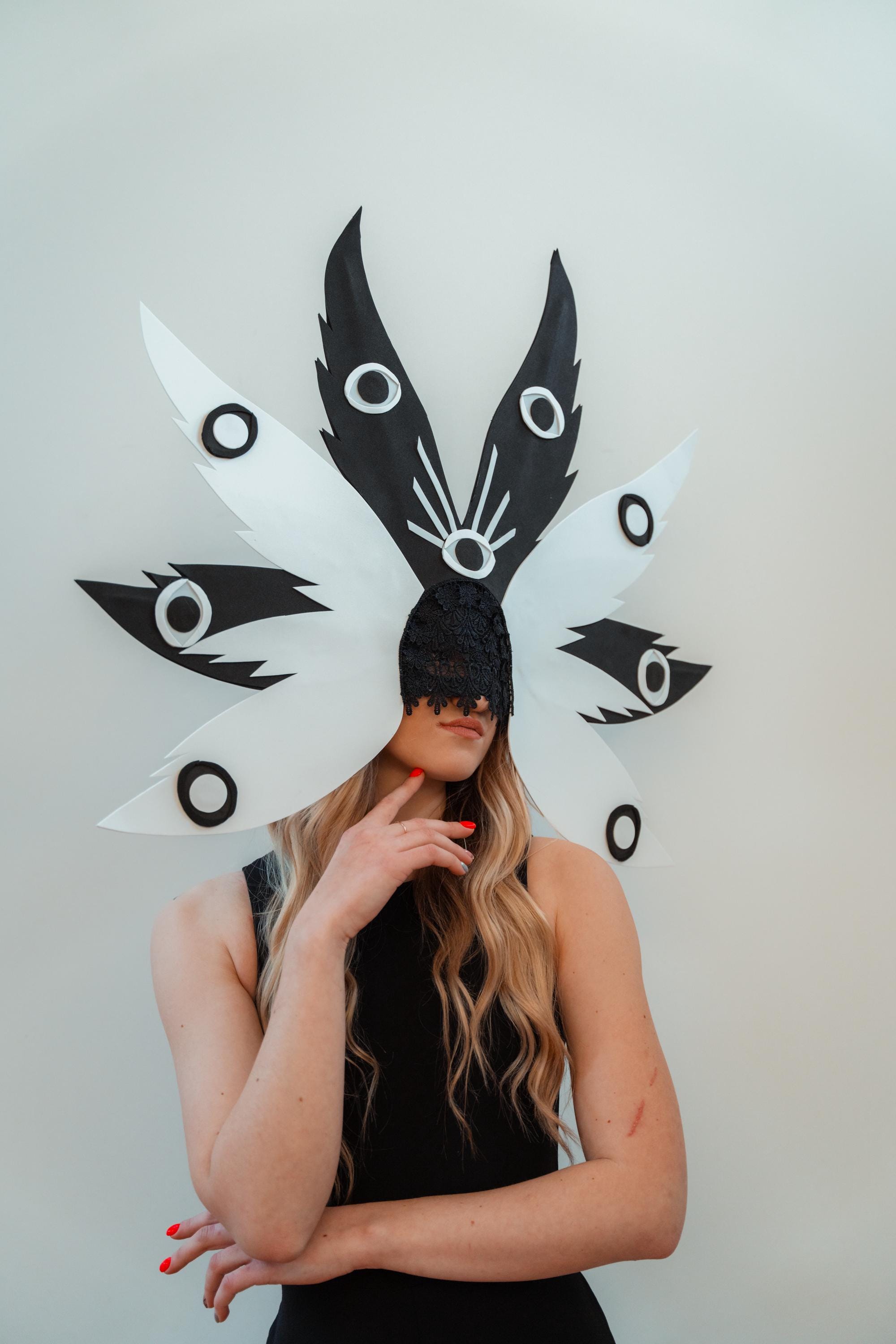 Winged Angel Mask: Lace Seraphim Cosplay Headpiece - Etsy