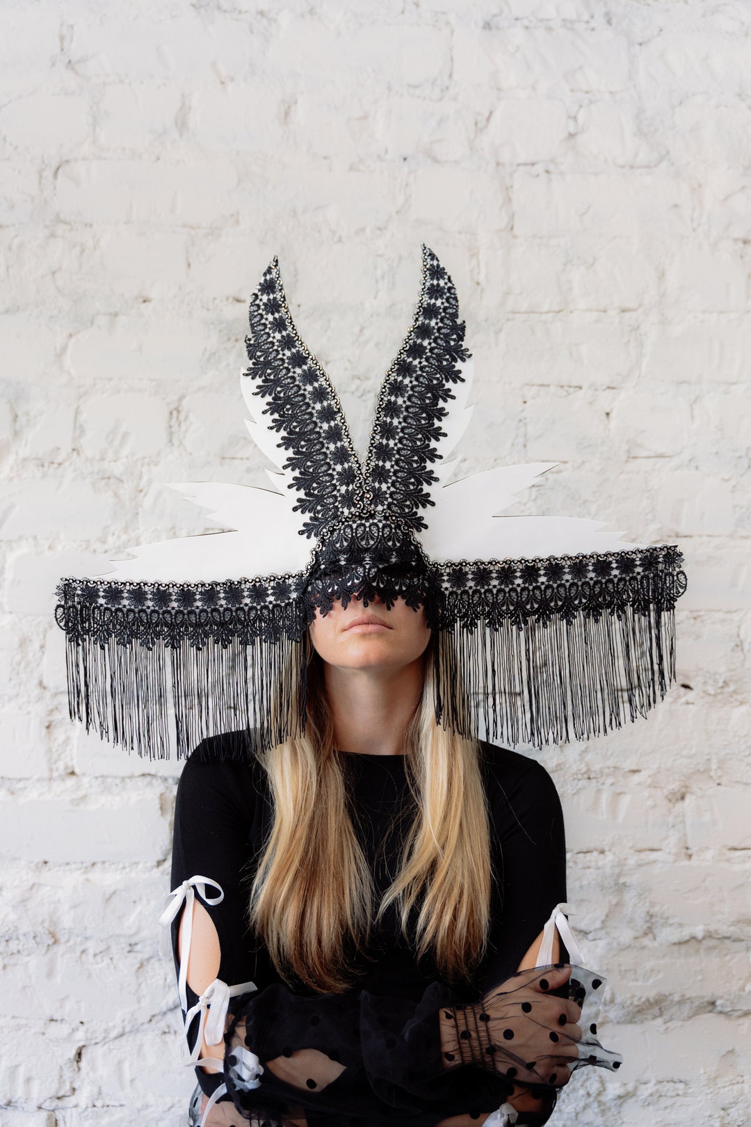 Masquerade Mask Black and White, Venetian Mask, Adult Dance Lace Mask ...
