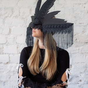 Black Lace Masquerade Mask: Venetian Dance Mask With Fringe - Etsy