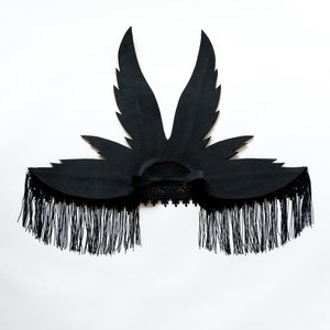 Black Lace Masquerade Mask: Venetian Dance Mask With Fringe - Etsy
