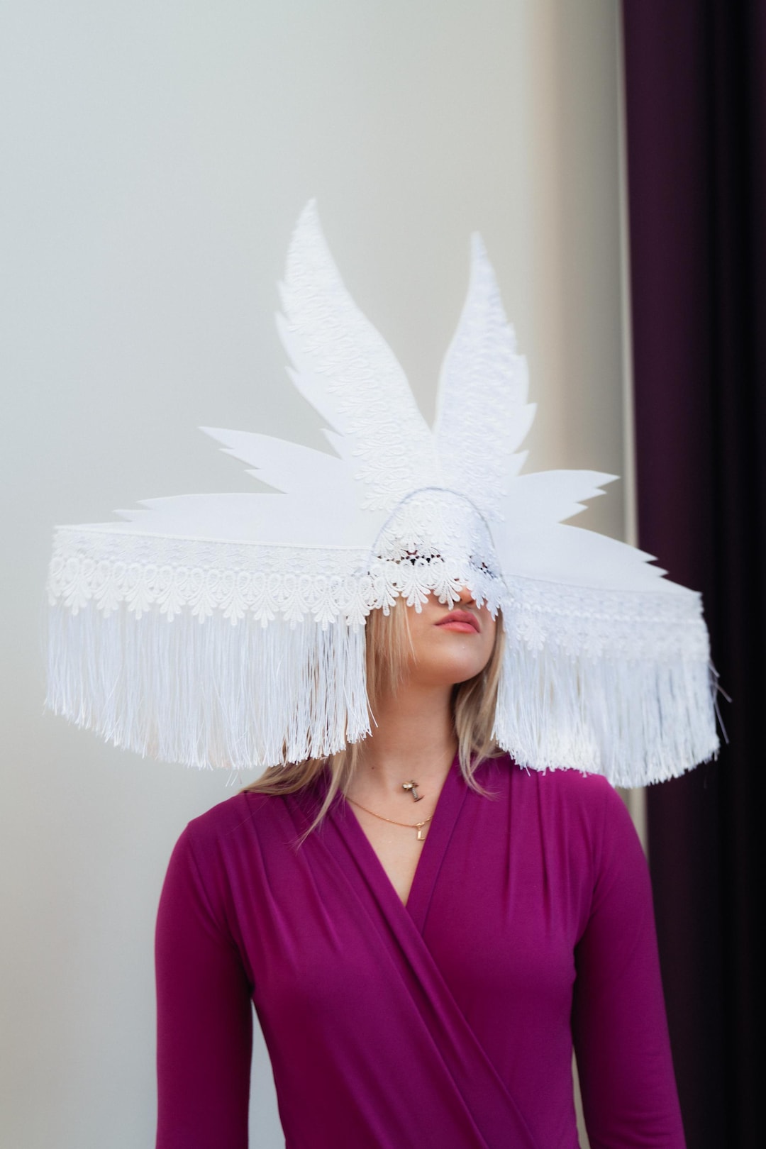 White Lace Masquerade Mask: Venetian Dance Mask With Fringe - Etsy