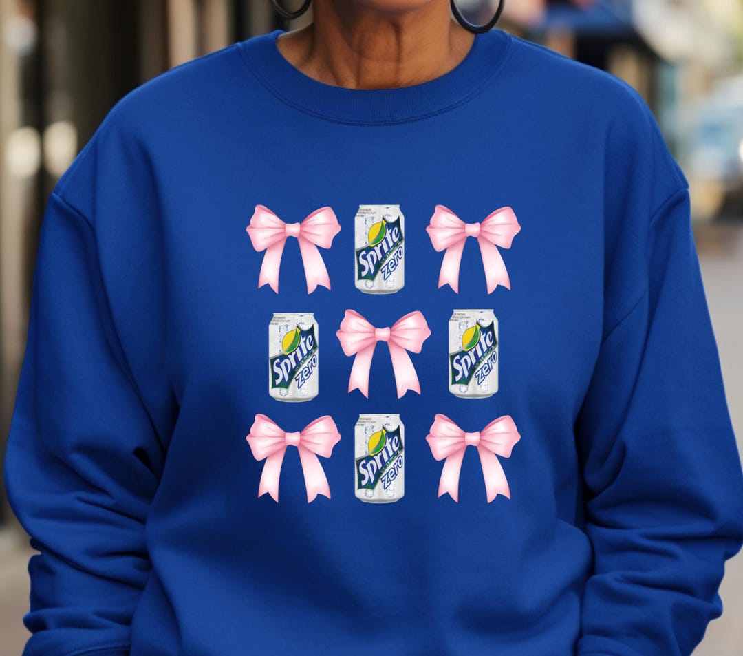 Pink Bow Coquette Sprite Zero Sweatshirt, Cute Pink Soda Drink Shirt ...