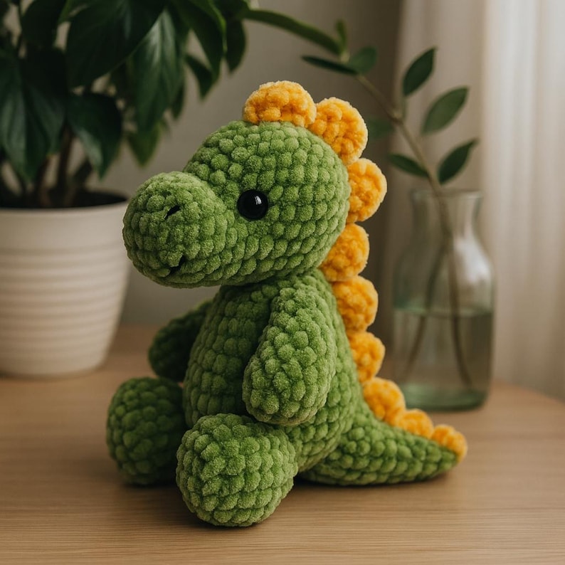 Crochet Dinosaur Plush Toy Pattern: Amigurumi Dino PDF (digital ...