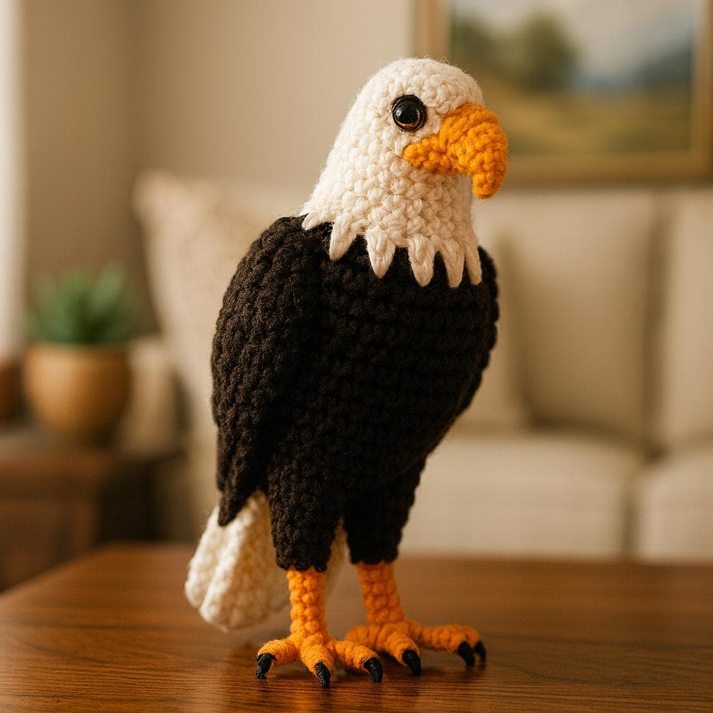 Bald Eagle Amigurumi Crochet Pattern • Easy Plush Bird Tutorial (PDF ...