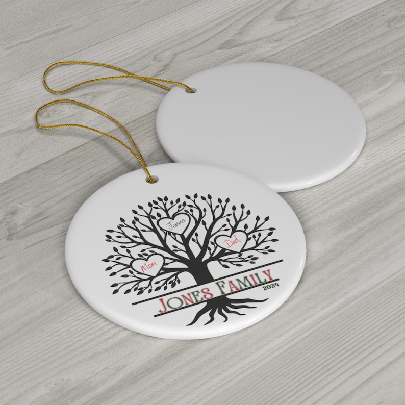 Personalized Family Tree Ornament, Custom Christmas Ornament, Family ...