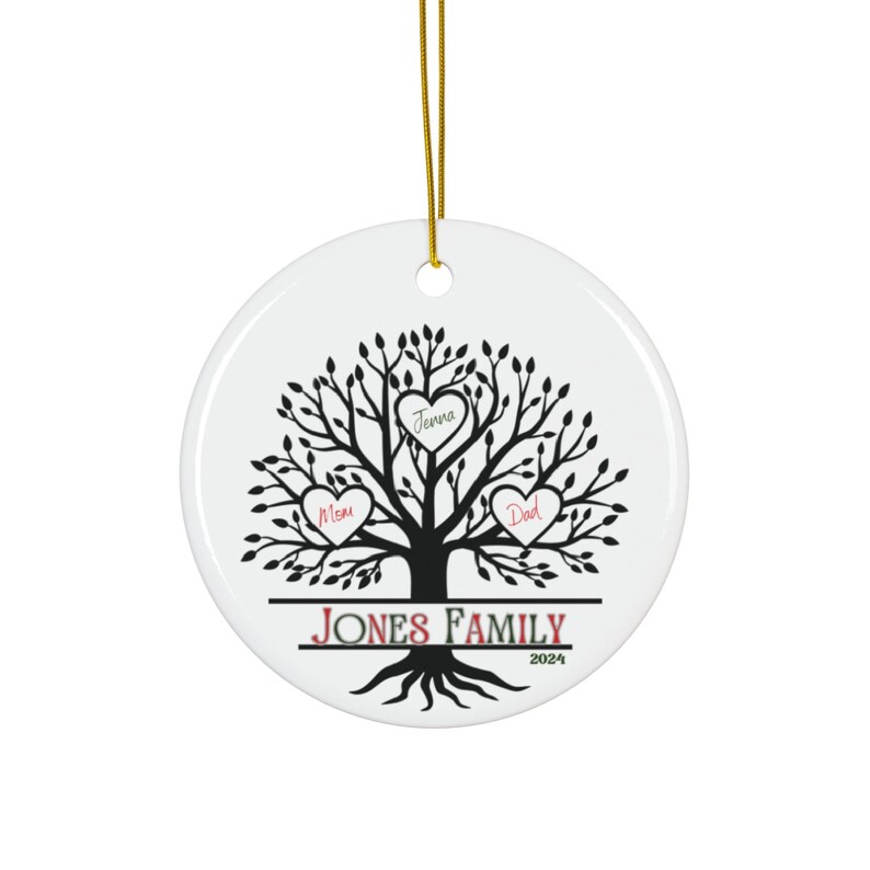 Personalized Family Tree Ornament, Custom Christmas Ornament, Family ...