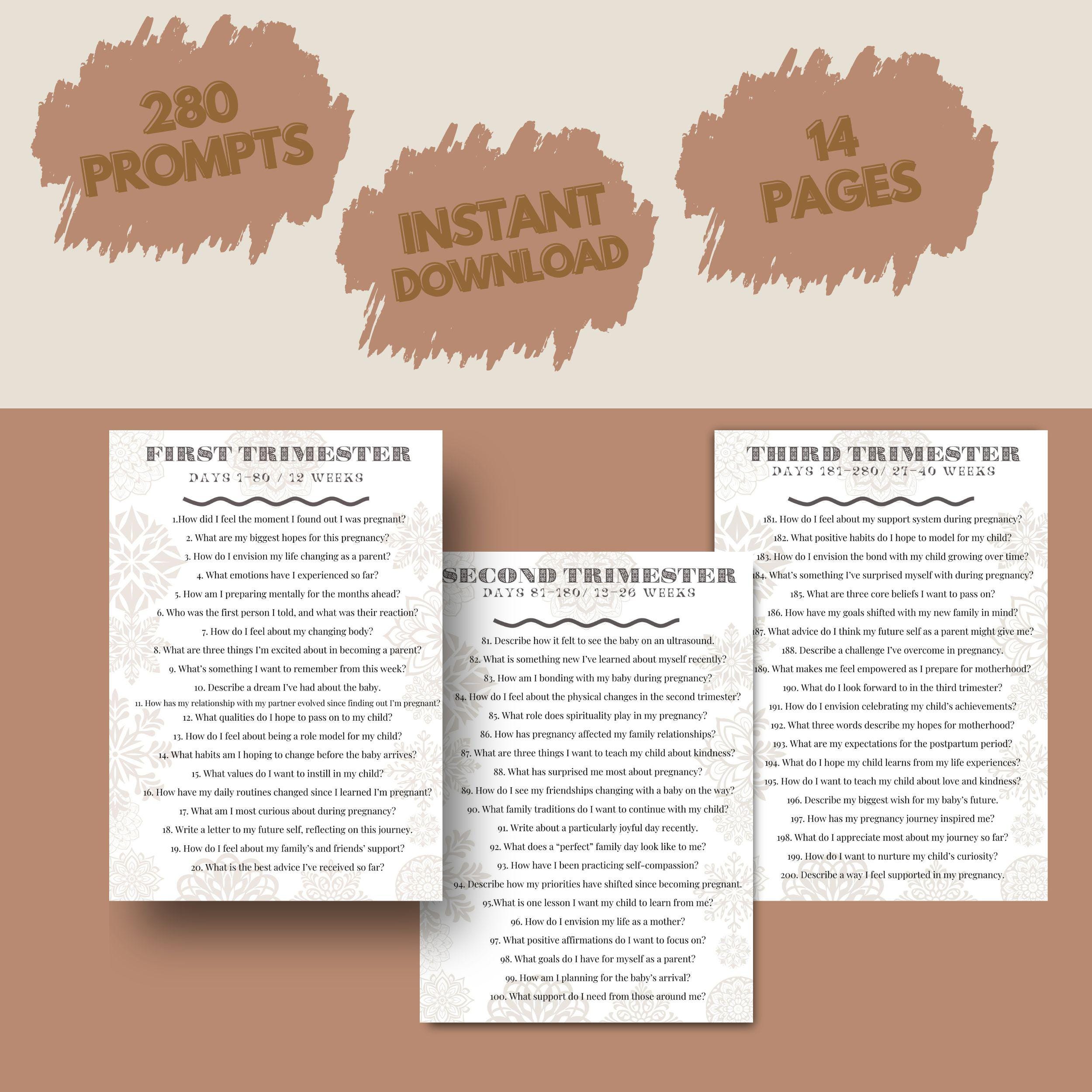 280 Days of Wonder Pregnancy Journal Prompts, Daily Guided Prompts for ...