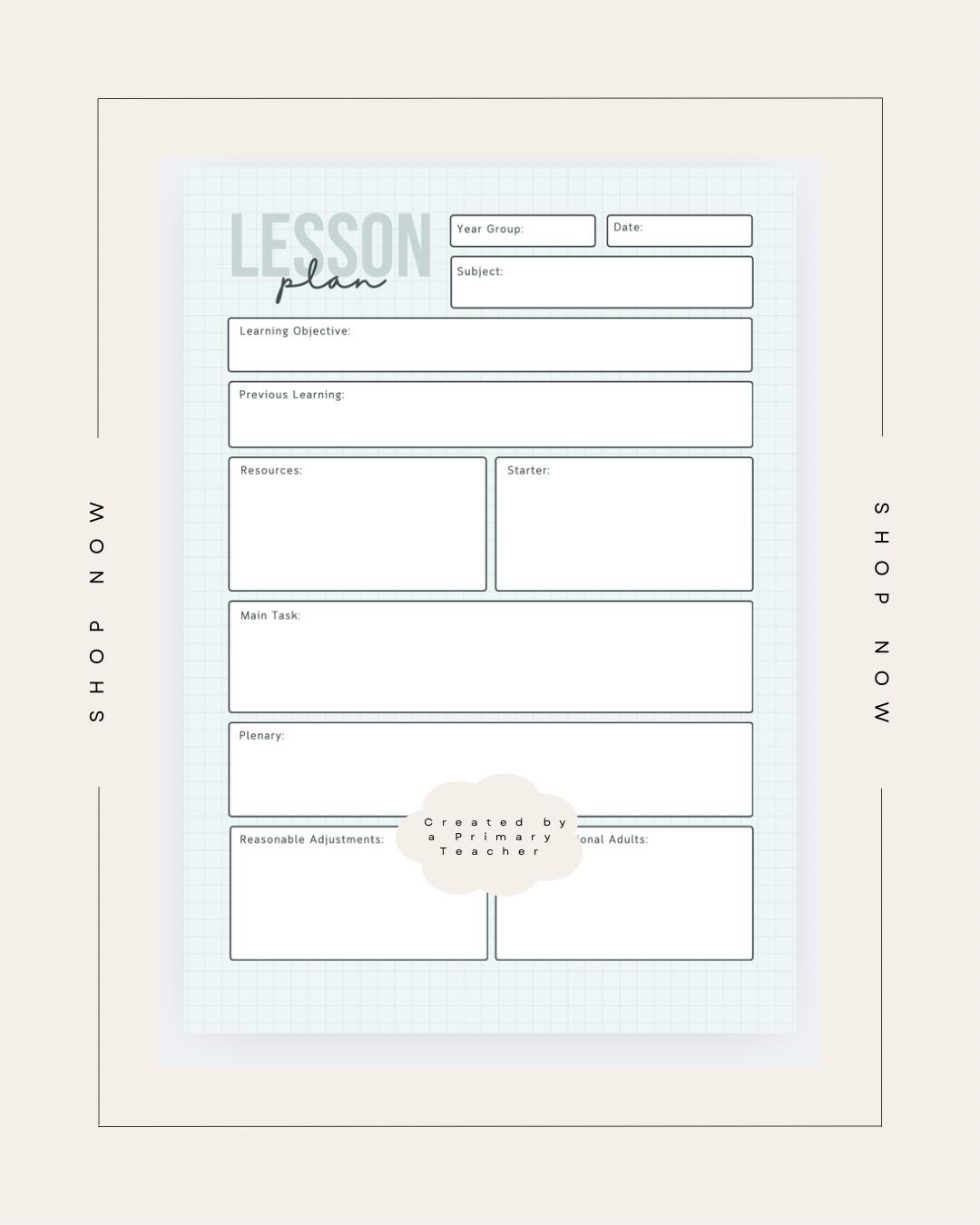 Asthetic, Editable Lesson Planner for Primary School Teacher - Etsy