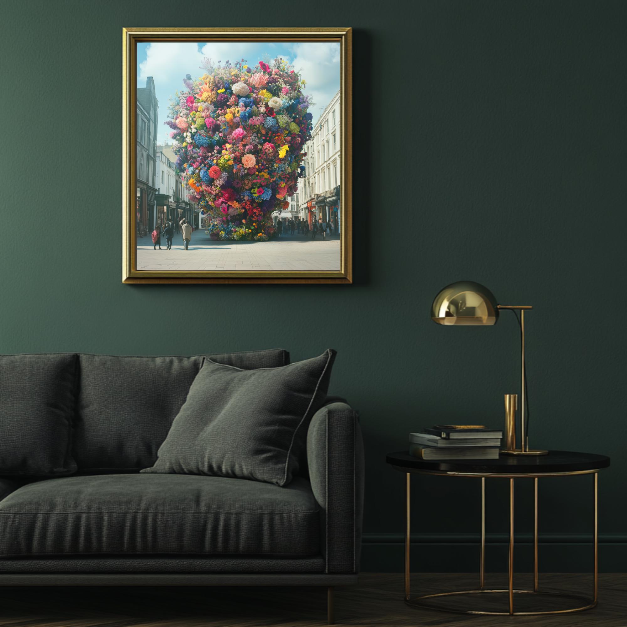 Surrealism Floral City Wall Art - Printable Flower Town Vibey Plant ...