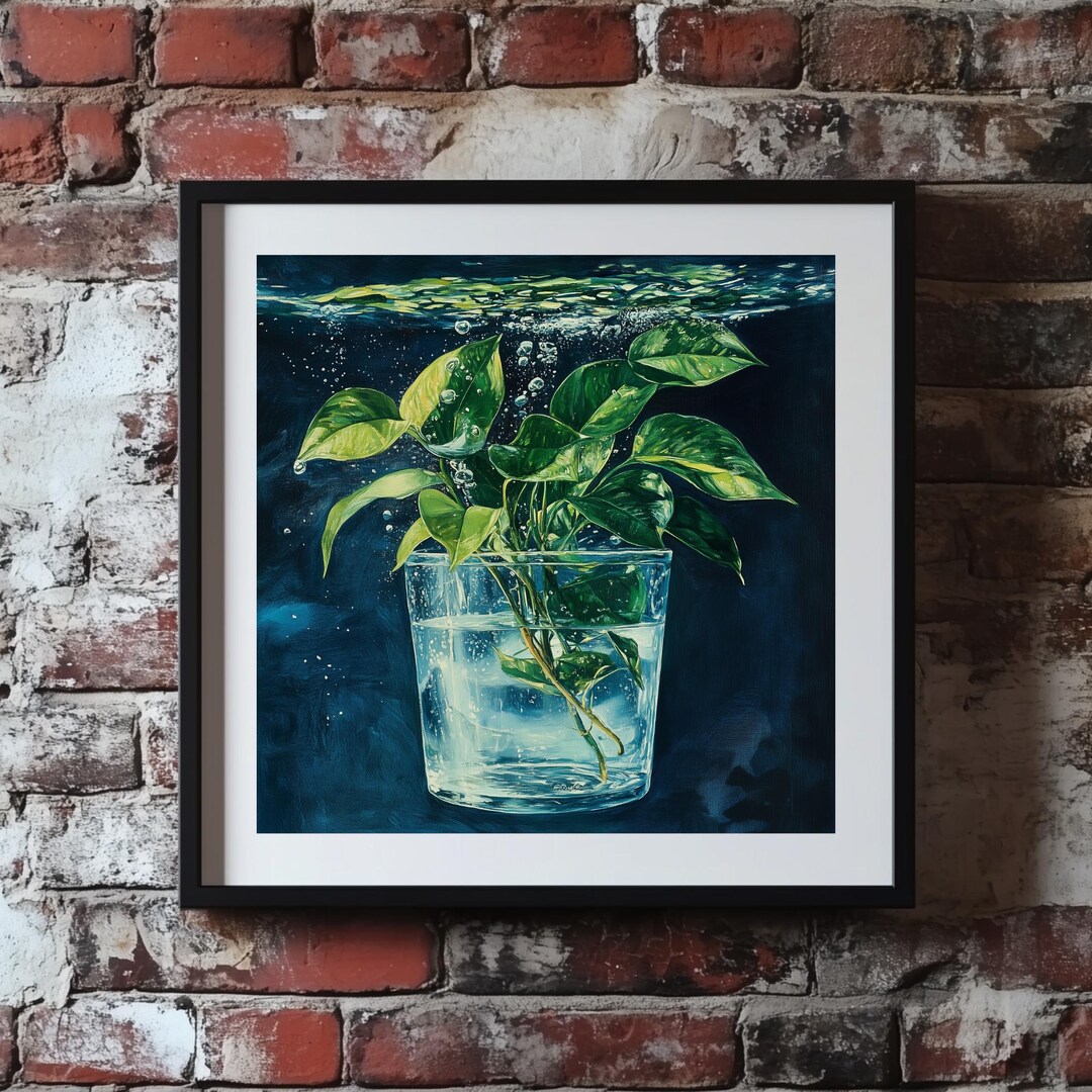 Surrealism Underwater Ivy Glass Wall Art - Printable Flower Town Vibey ...