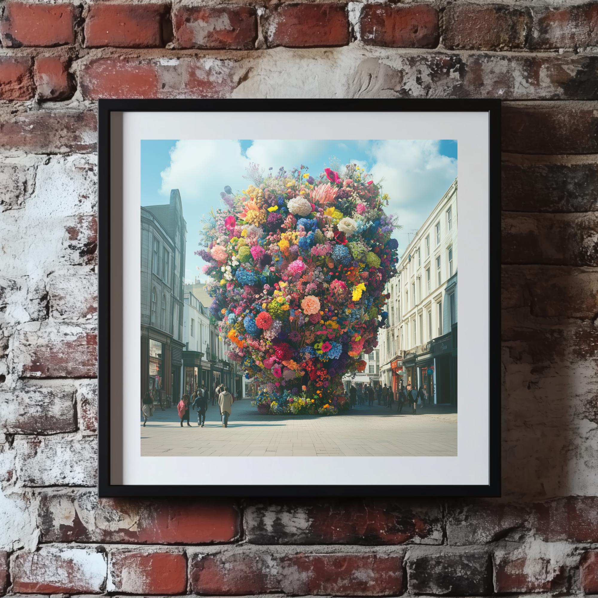 Surrealism Floral City Wall Art - Printable Flower Town Vibey Plant ...