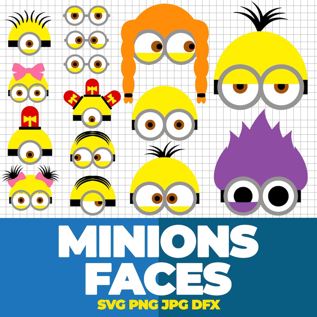 Minion Face Svg Bundle, Minions Face Svg, Minions Face Clipart, Minion ...