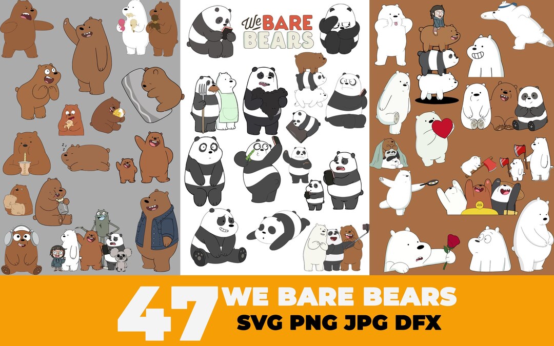 We Bare Bears SVG Bundle Adorable Bear Clipart for Crafts & DIY ...
