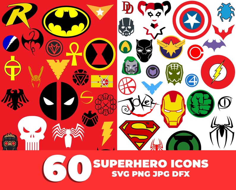 Superhero Icons SVG Superhero SVG Hero Symbols Superhero Symbols Svg ...