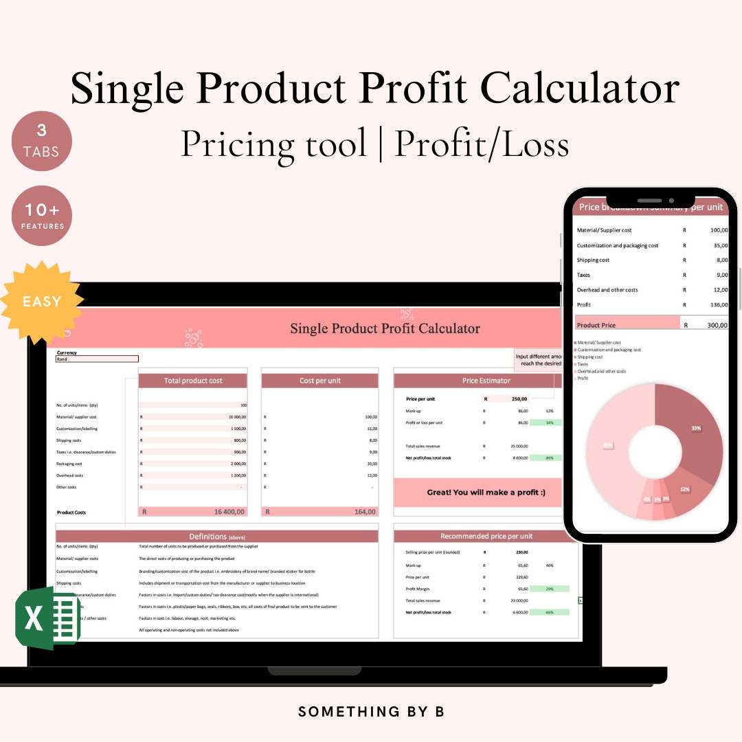 Simple Single Product Profit Calculator - Etsy
