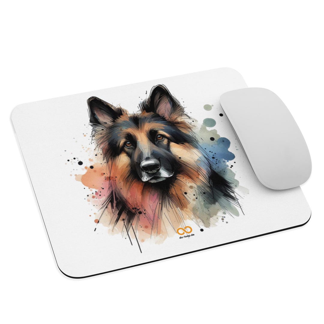 German Shepherd Mouse Pad – Watercolor GSD Desk Accessory – Dog Lover ...