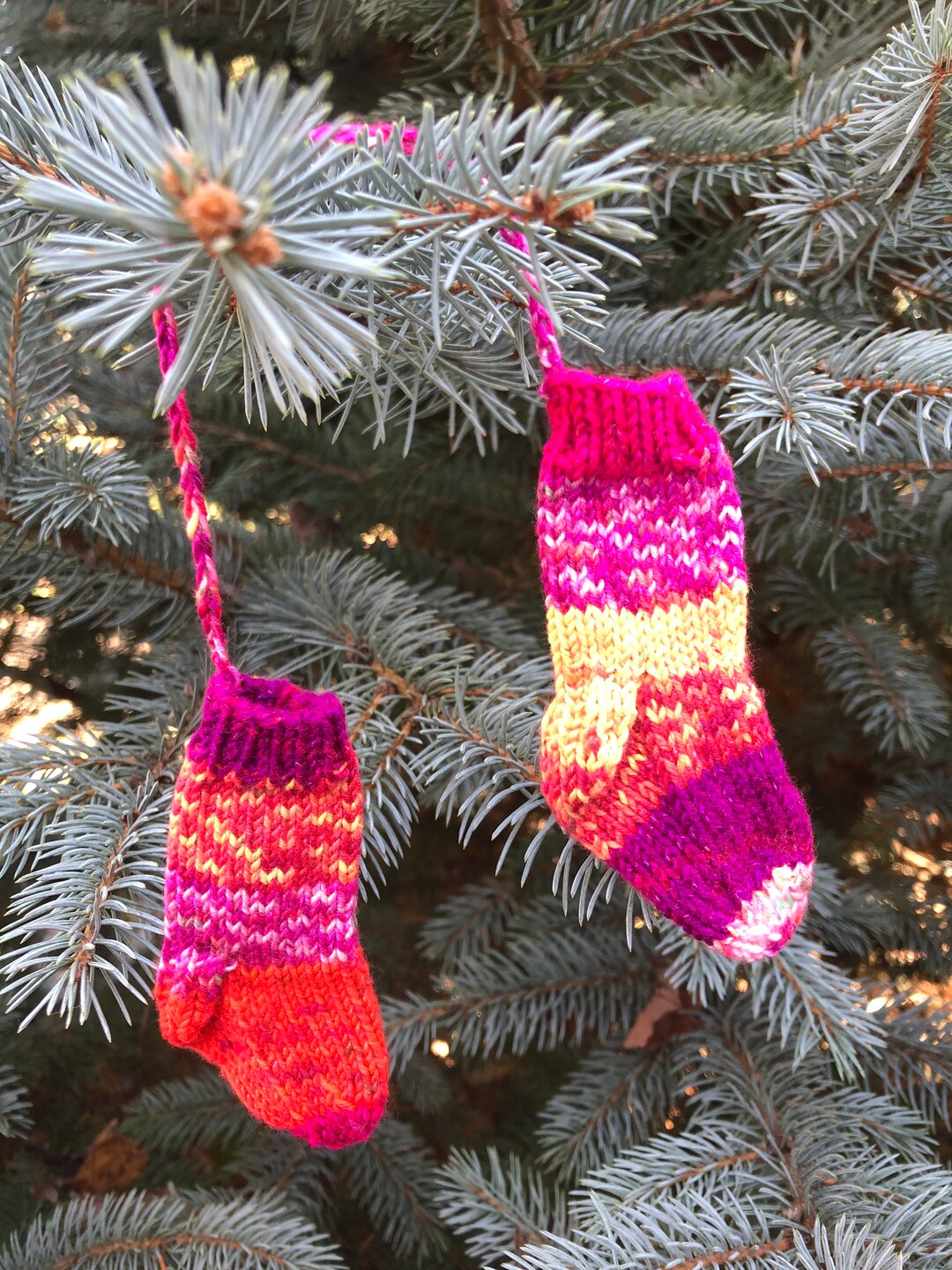 Mini Hand Knit Miss-matched Sock Ornament - Etsy