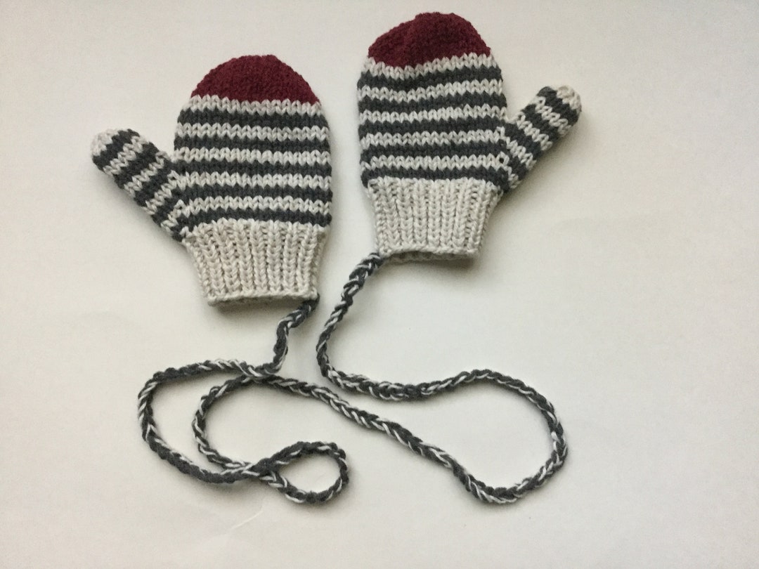 Child Sock Monkey Mittens on a String/cord (size 1 Year Old) - Etsy