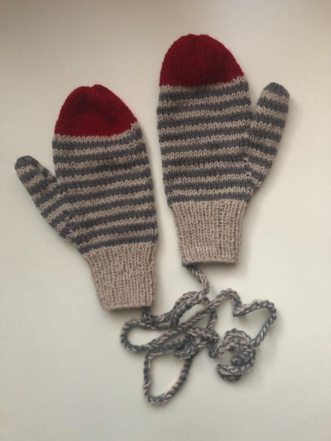 Adult Sock Monkey Mittens on a String/cord - Etsy