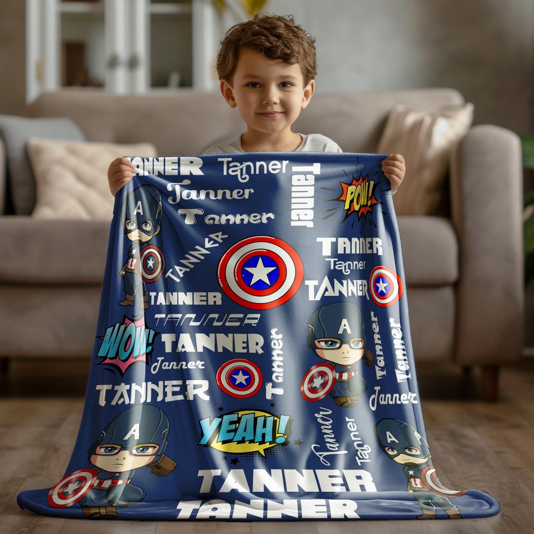 Personalized Superhero Throw Blanket: Custom Comic Book Gift - Etsy