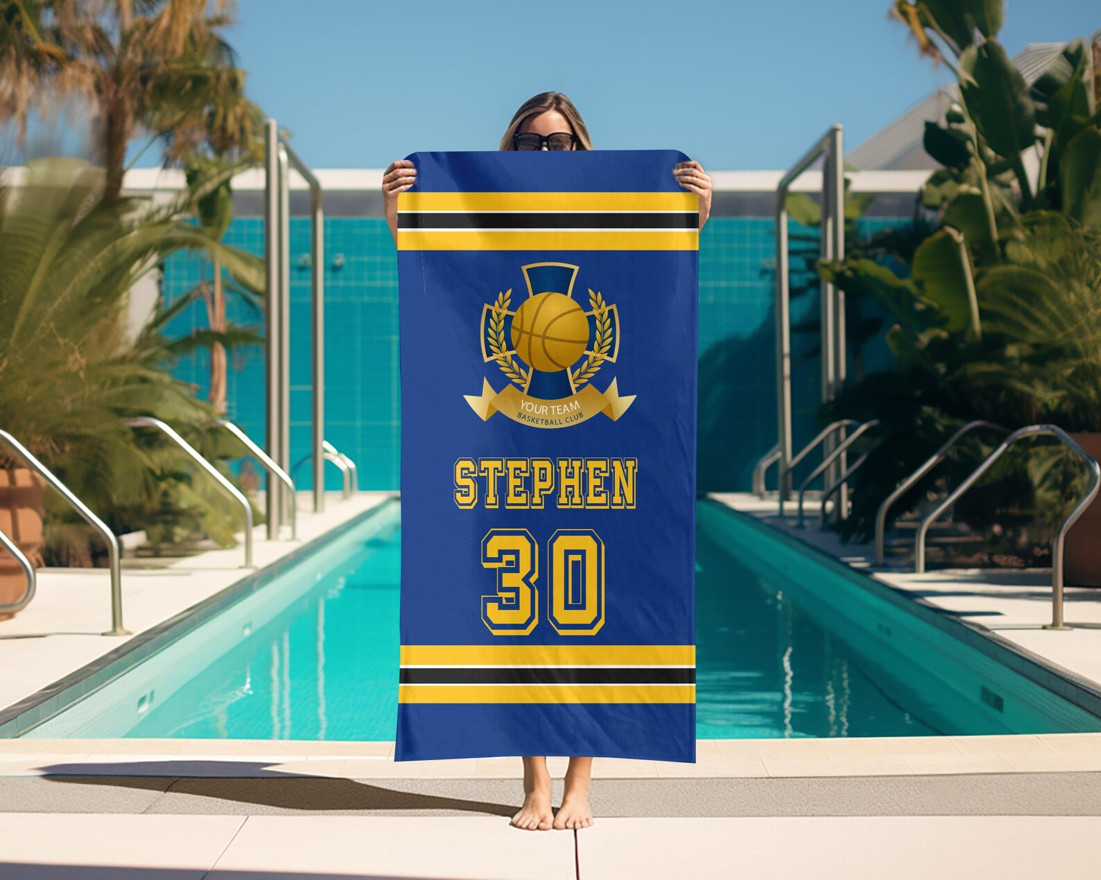 Personalized Sports Team Towel: Custom Name & Number, Vibrant Colors - Etsy